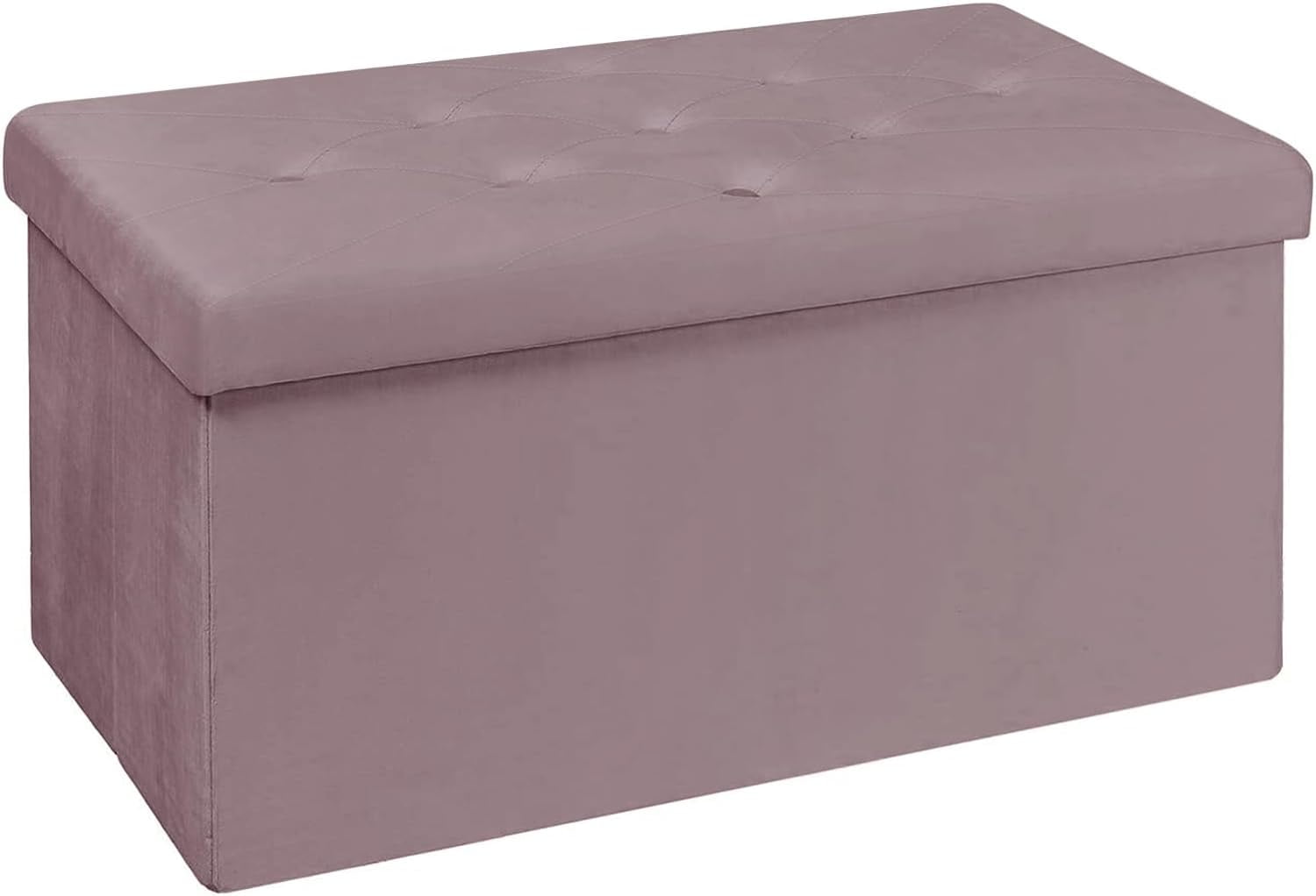 Folding Storage Ottoman Bench, Velvet Ottoman with Storage for Living ...