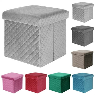 ANMINY Foldable Storage Ottoman Cube - Collapsible Footrest Stool Seat ...