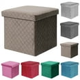 Folding Storage Ottoman Cube Velvet Tufted Space-Saving Toy Box Foot ...