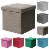 ANMINY Folding Storage Ottoman Cube 11.8 Inches Velvet Foot Rest Stool ...