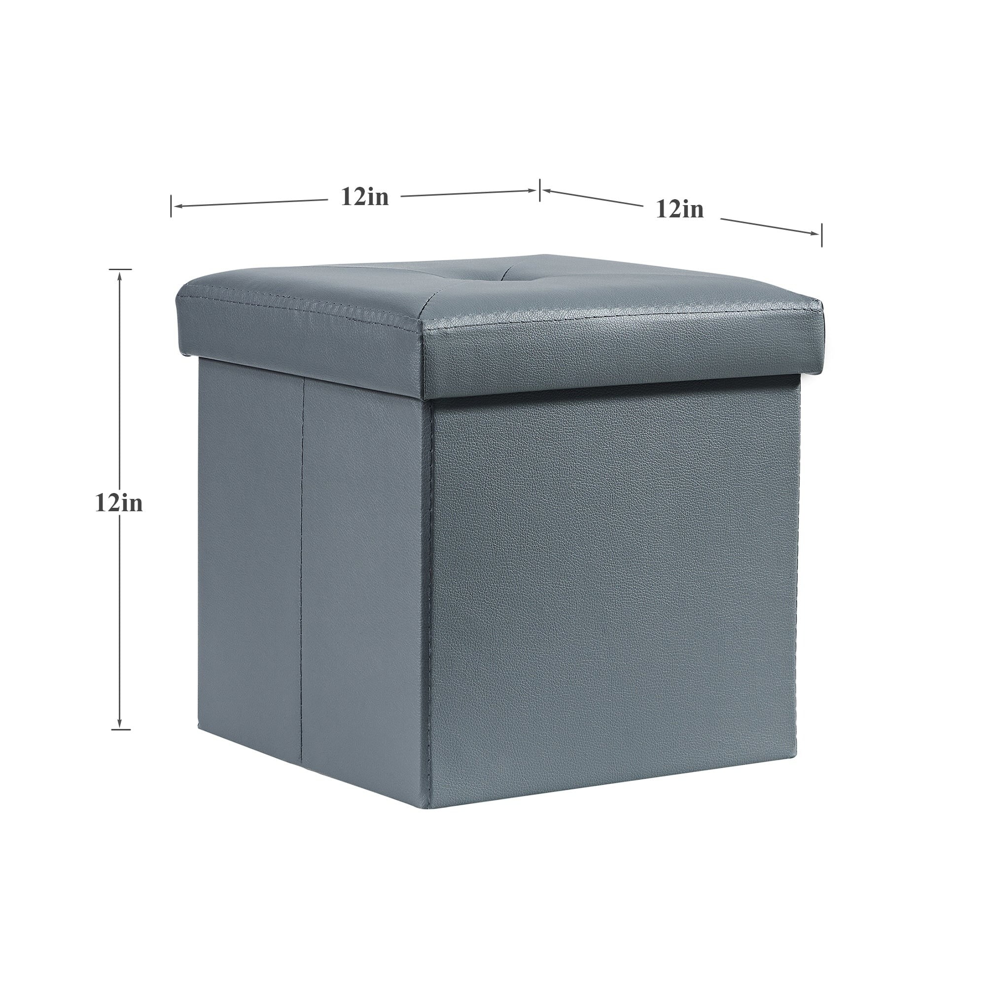 Folding Storage Ottoman, Foot Rest Stool Footstool, Leather Tufted ...