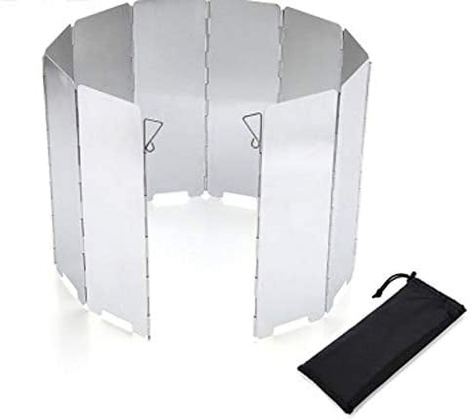 Folding Stove Windscreen - 10 Panels Wind Shield Aluminium Alloy ...