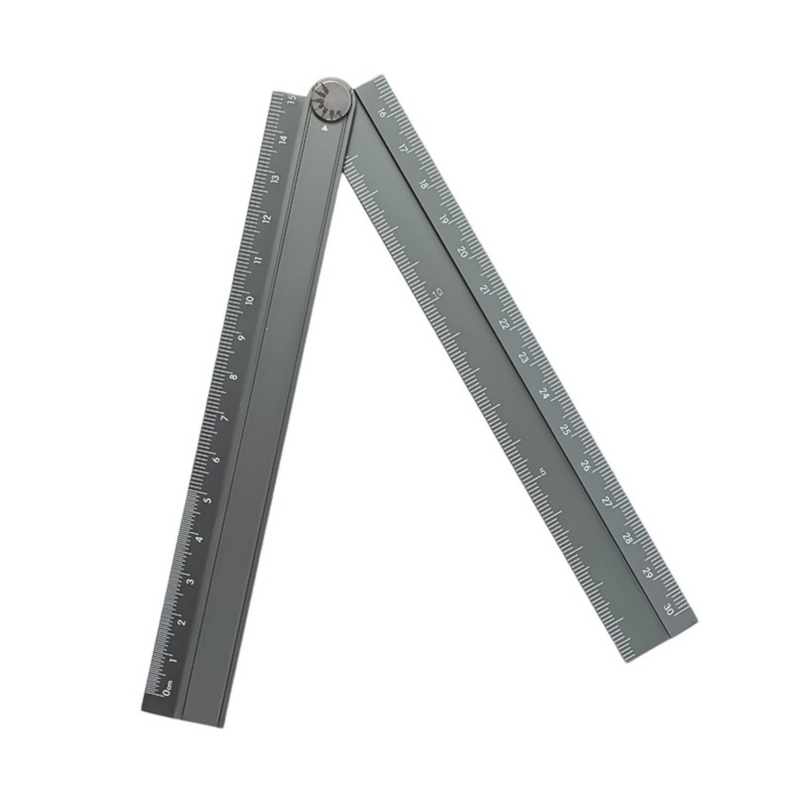 Folding Straight Rulers 30cm Aluminum Protractors Foldable Angles Tool ...
