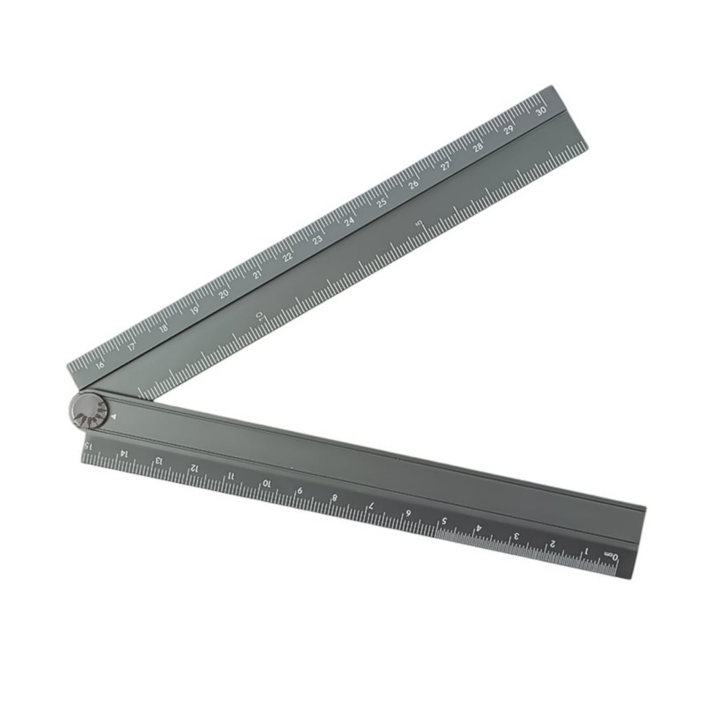 Folding Straight Rulers 30cm Aluminum Protractors Foldable Angles Tool ...