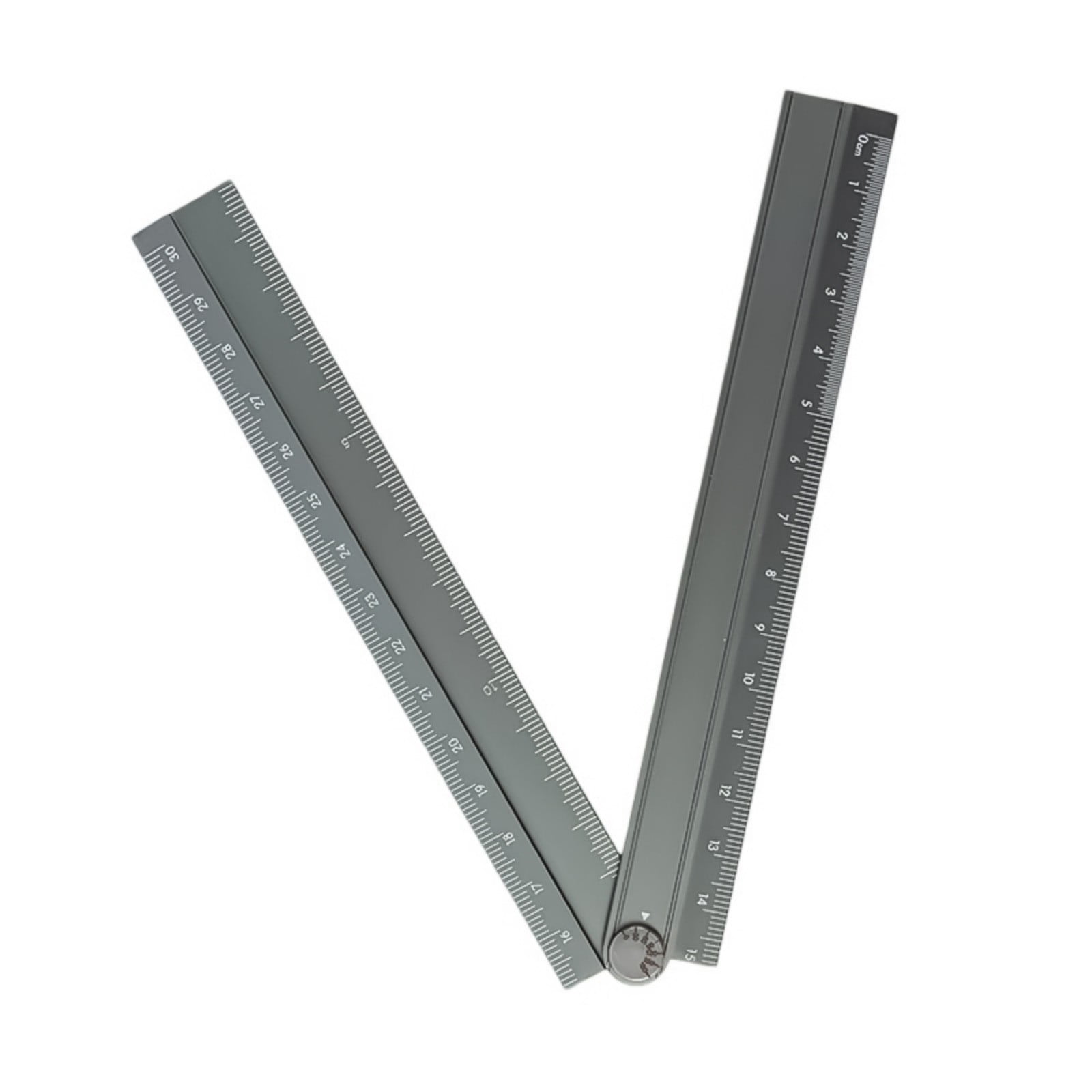 Folding Straight Rulers 30cm Aluminum Protractors Foldable Angles Tool ...