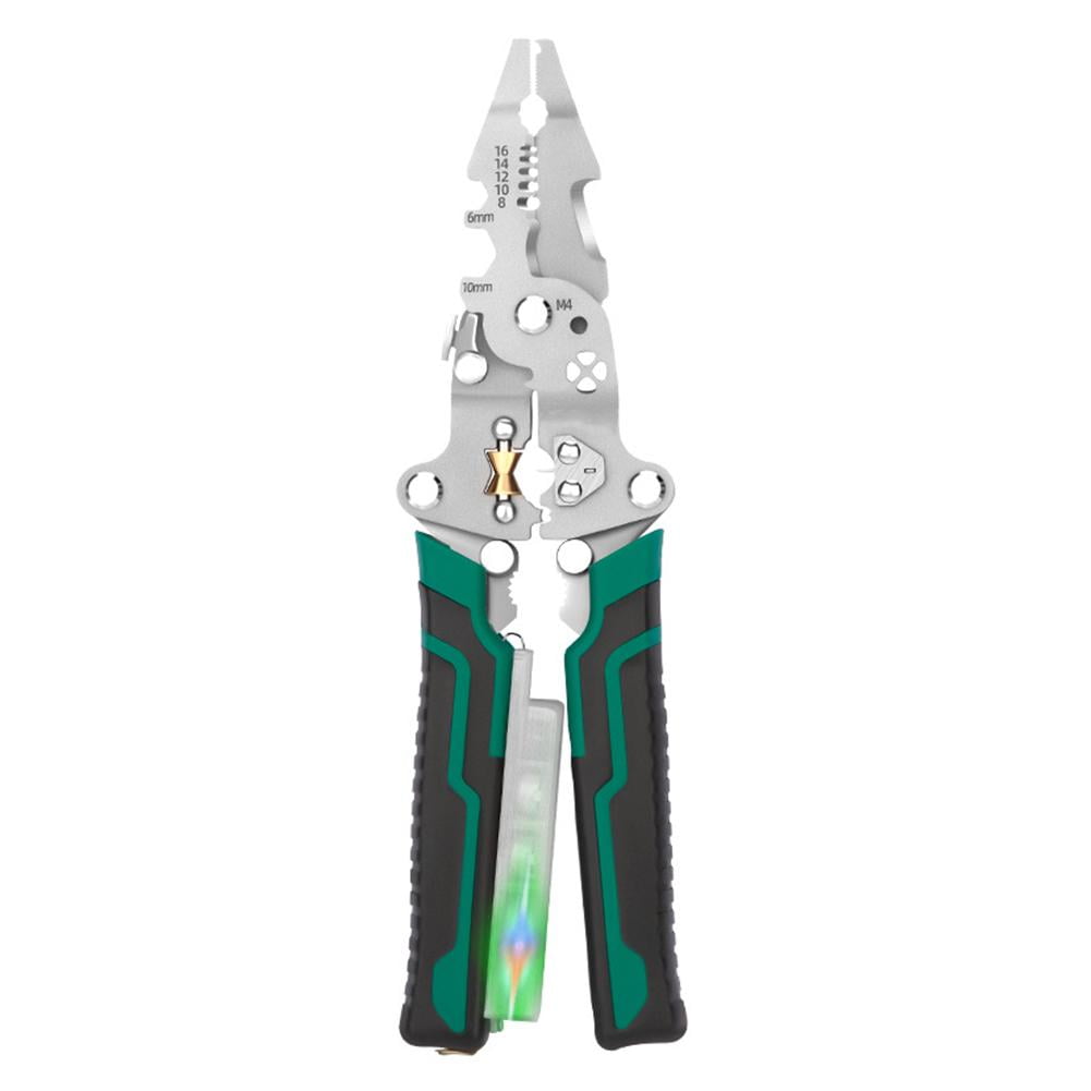 Folding Stripping Pliers with Voltage Tester: Multi-Spec Wire Stripping ...