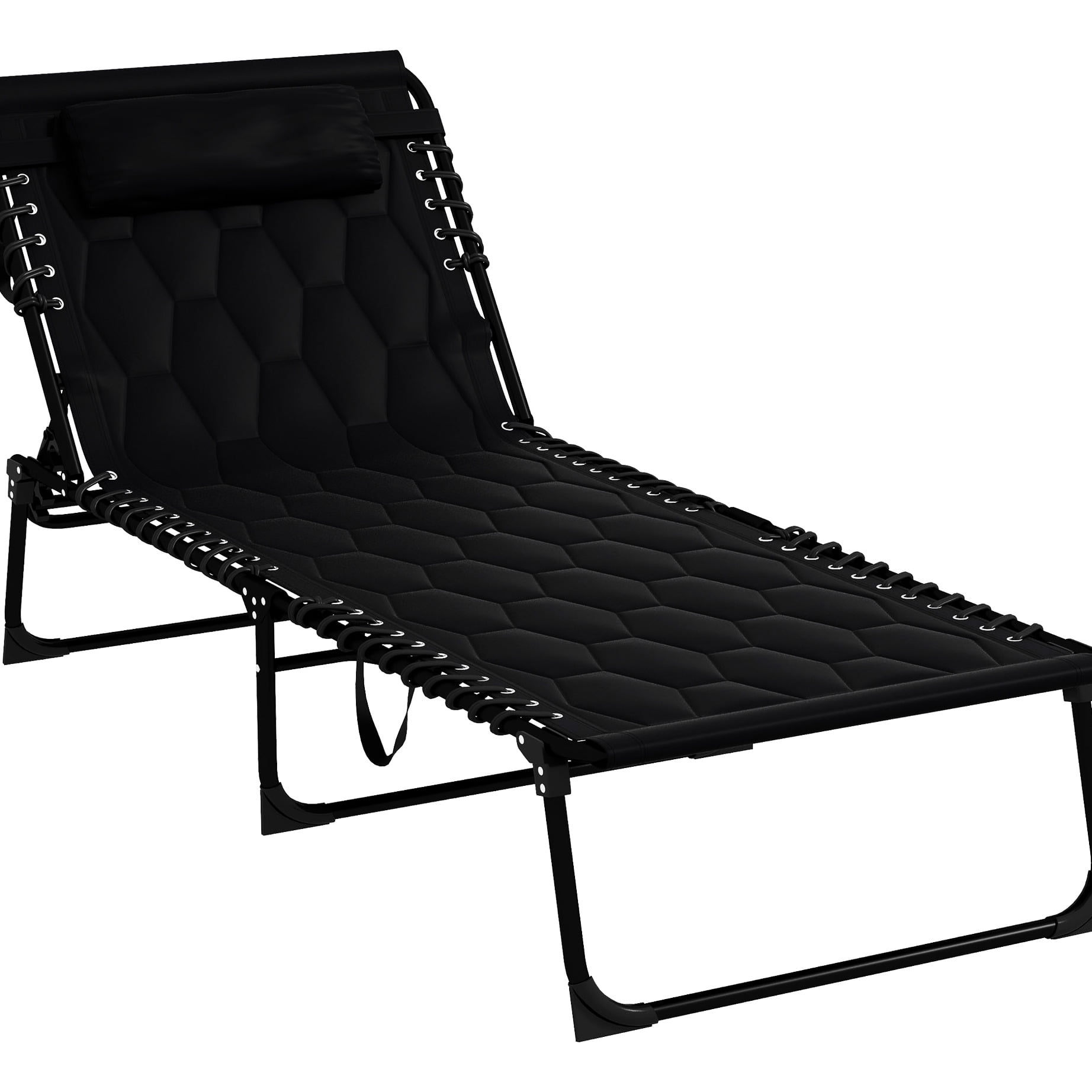 Folding Sunbathing Lounge Chair With 5 Adjustable Reclining Options ...
