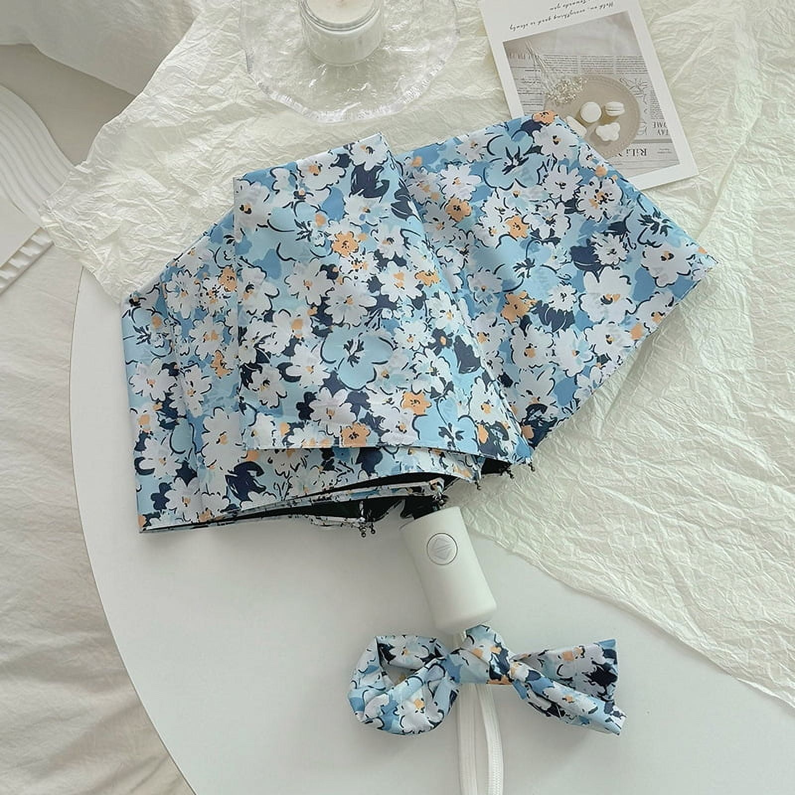 Folding Sunshade Umbrella,Little floral women's umbrella,Wind and Rain ...
