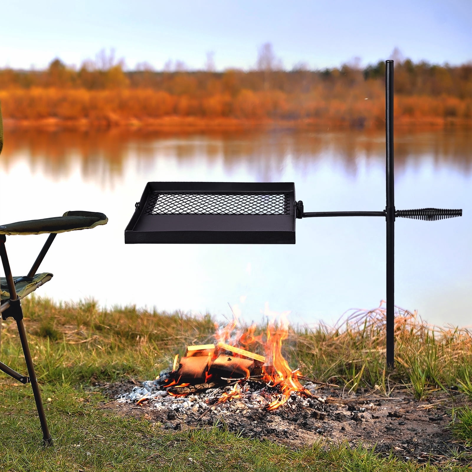 Folding Swivel Campfire Grill,Fire Pit Grill Grate over Fire Pits ...