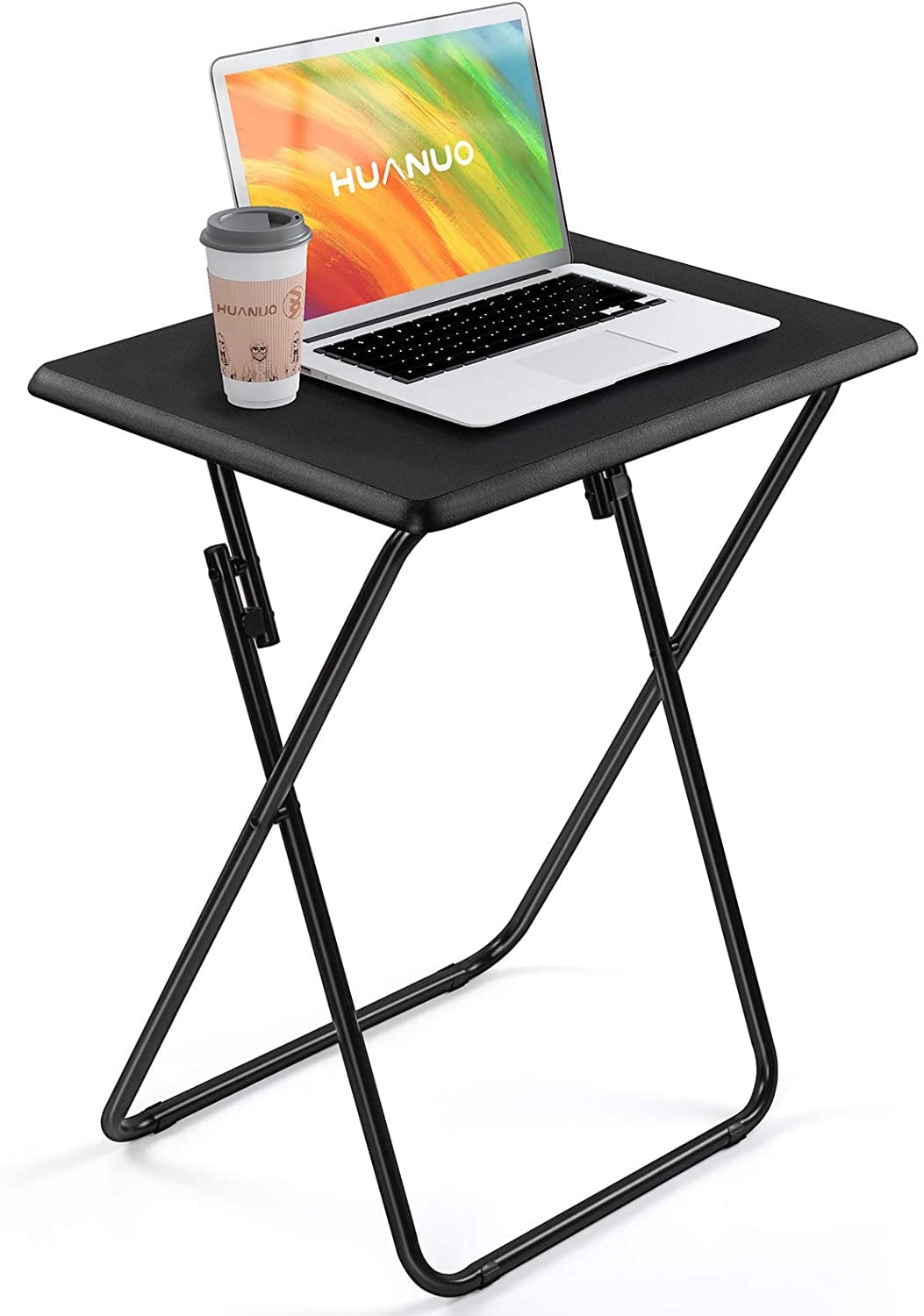 Portable Black Folding TV Tray, Dinner Table, Foldable Snack Table for ...