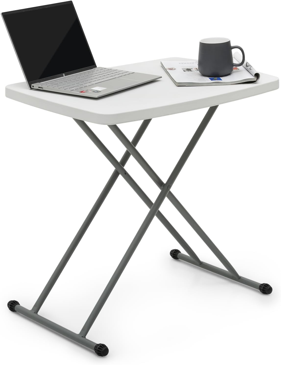 Folding TV Tray Couch Table 26 Inch Wide with 4 Height Adjustable ...