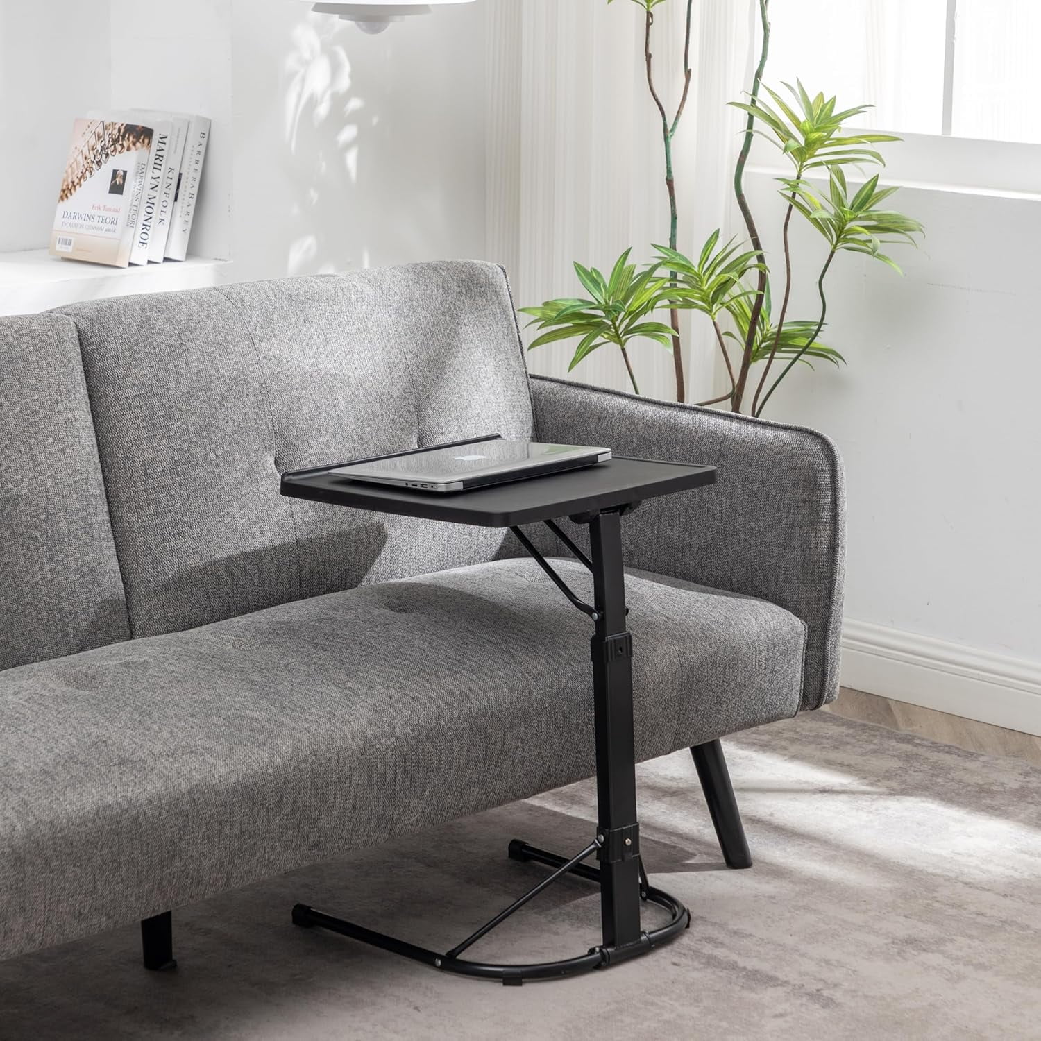 Folding TV Tray Table - 3 Adjustable Heights & Tilt Angles for Reading ...