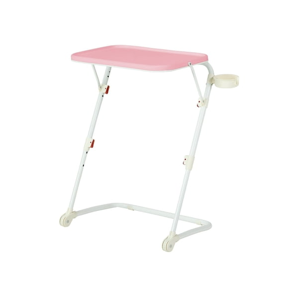 Folding TV Tray Table Pink, Adjustable Height; Portable Laptop Desk ...