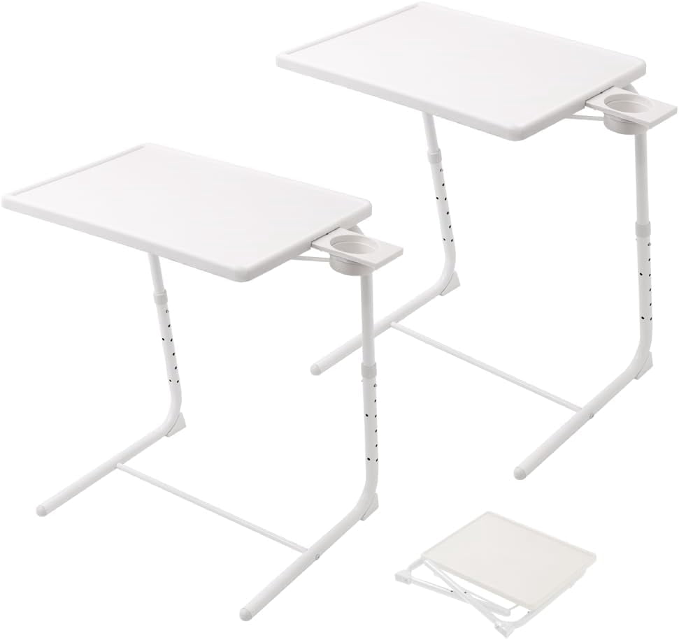 Folding TV Tray Table, Small Folding Bedside Dinner Table with Cup ...