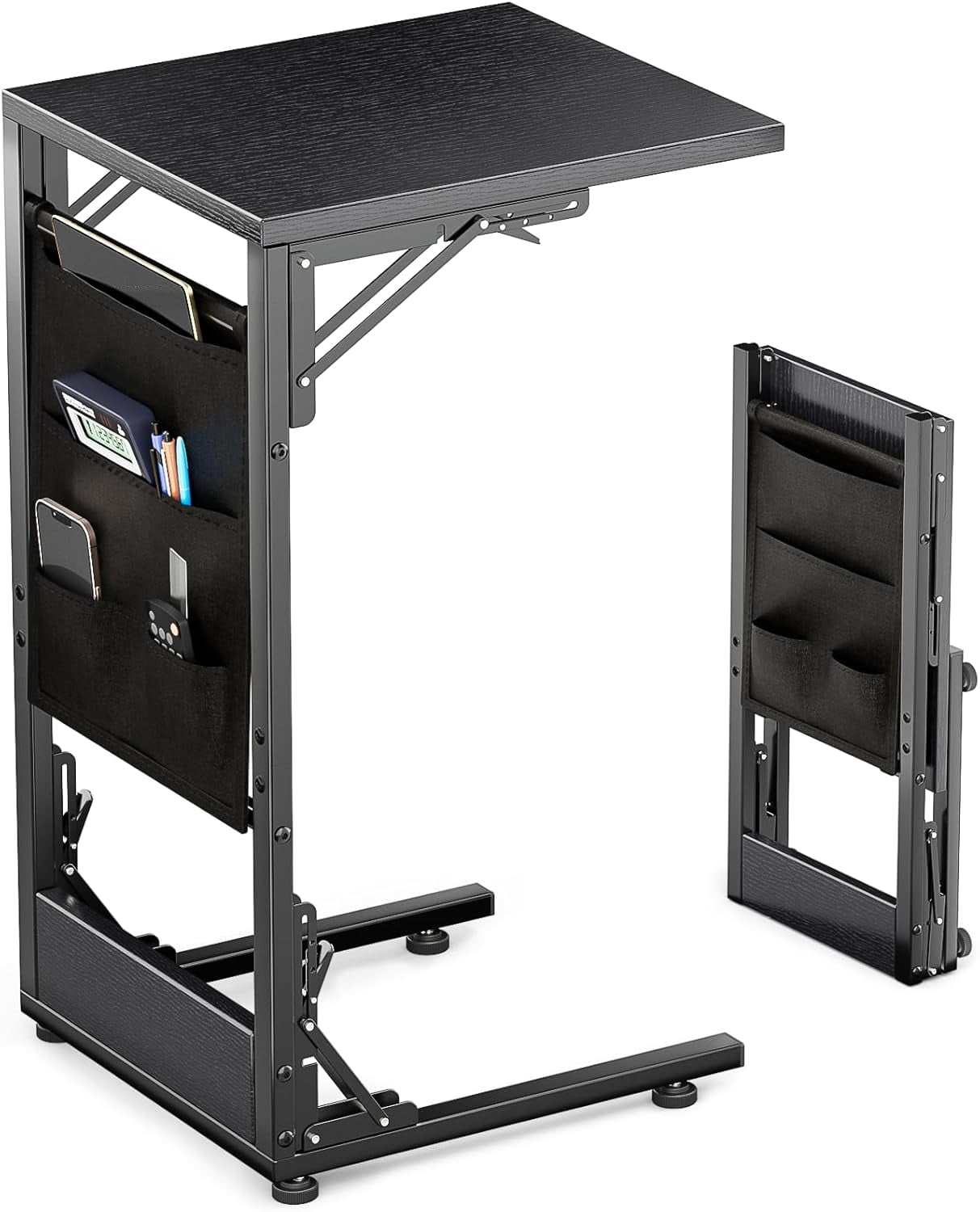 Folding TV Tray Table, Small Folding Side Table with Storage Bag ...