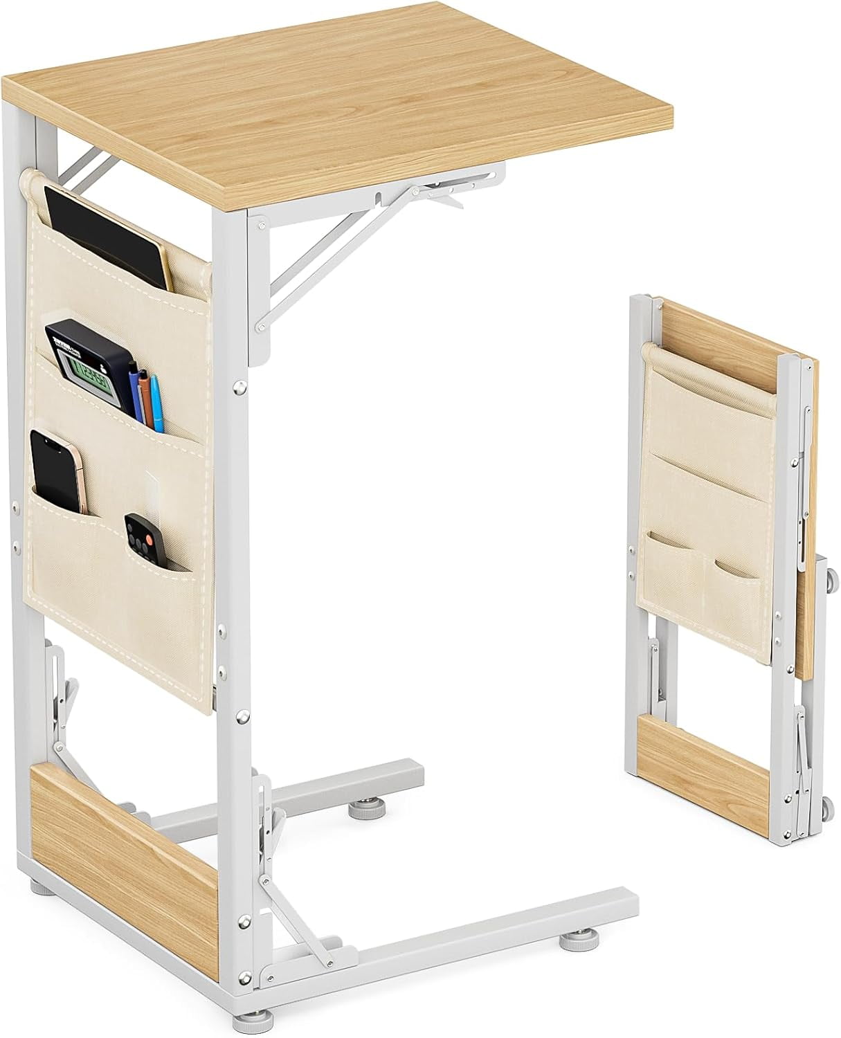 Folding TV Tray Table, Small Folding Side Table with Storage Bag ...