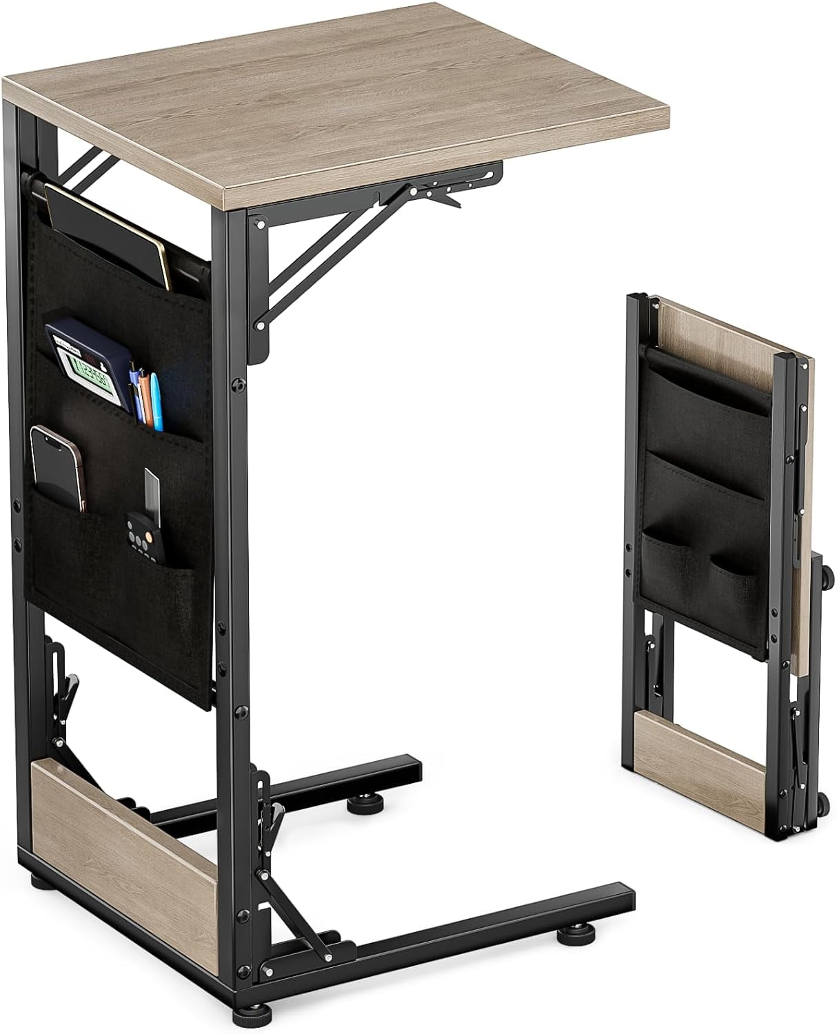 Folding TV Tray Table, Small Folding Side Table with Storage Bag ...