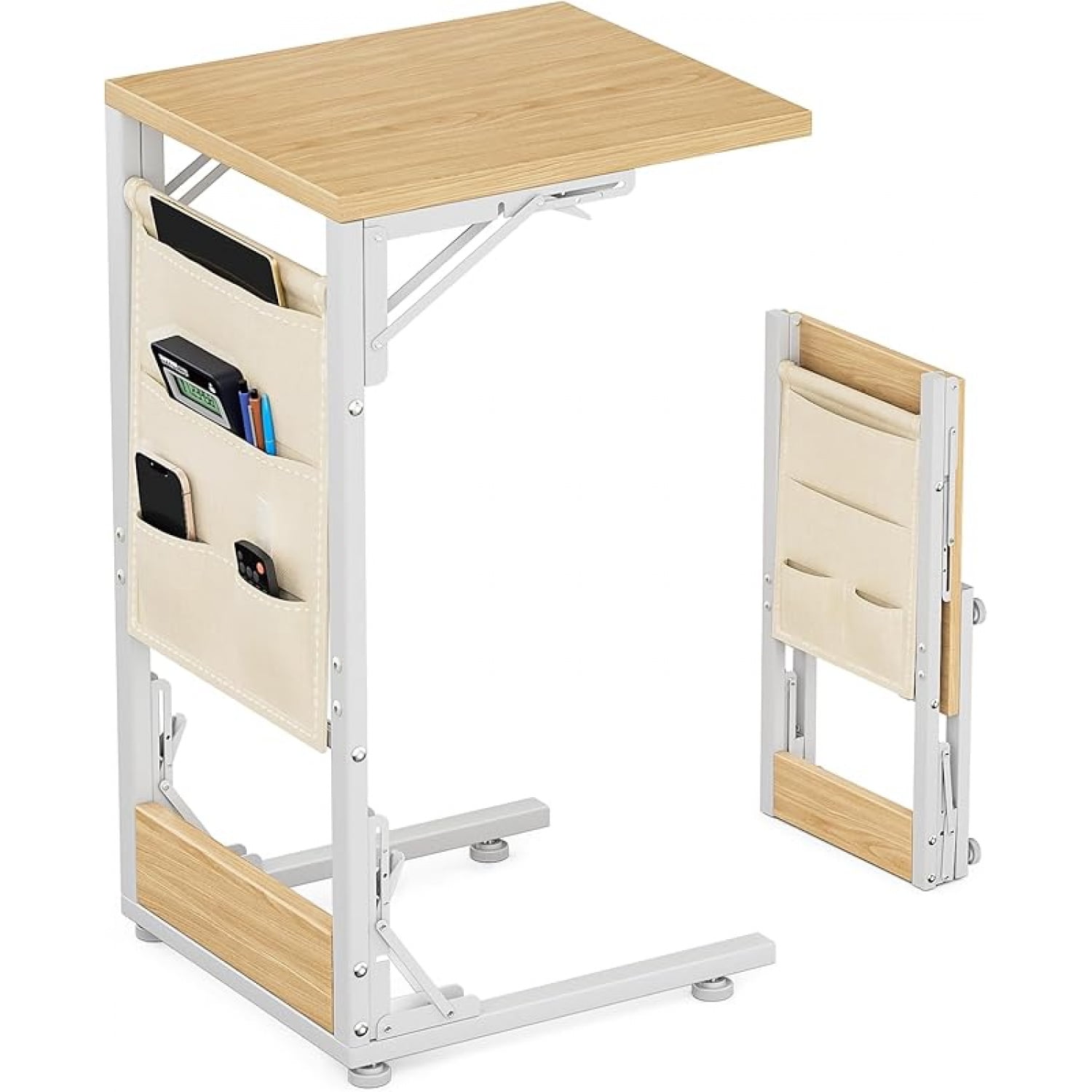 Folding TV Tray Table, Small Folding Side Table with Storage Bag ...