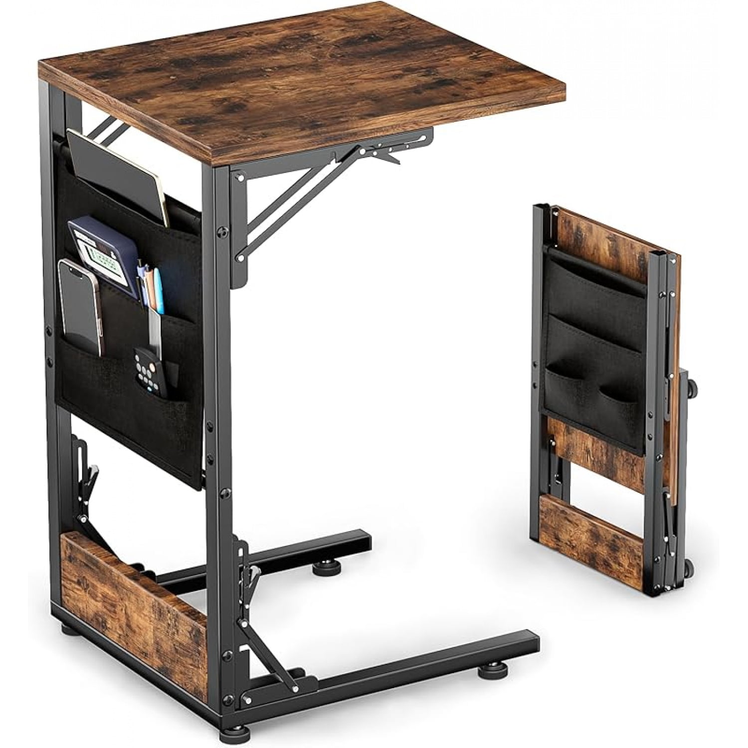 Folding TV Tray Table, Small Folding Side Table with Storage Bag ...