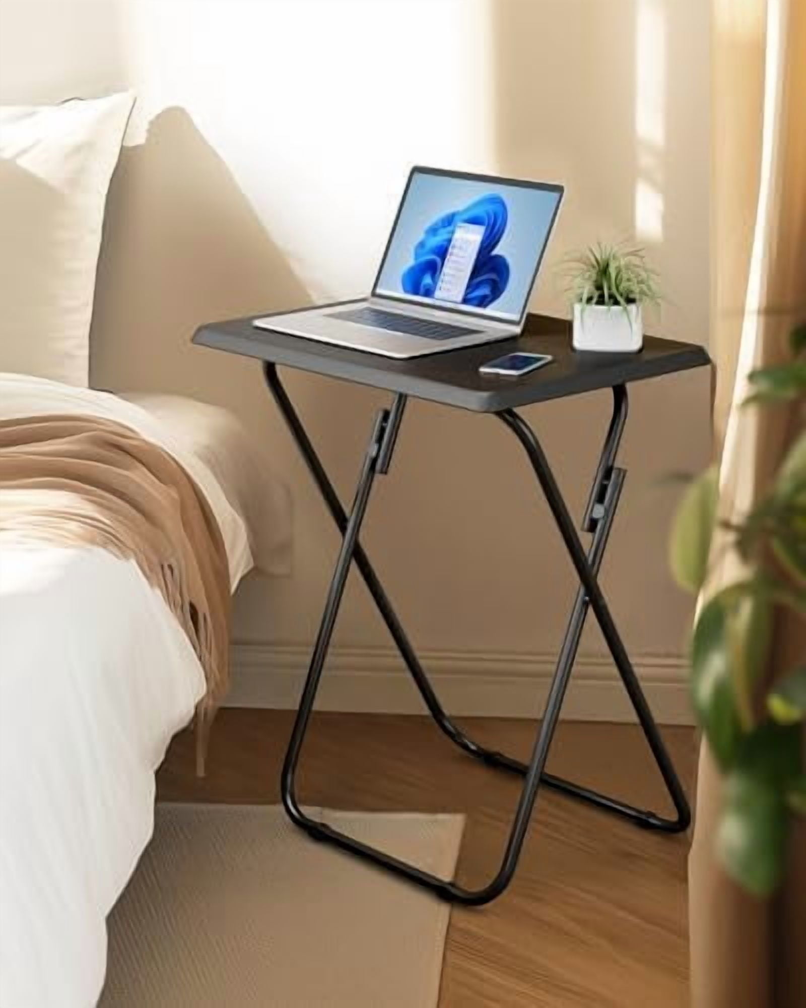 Folding TV Tray Table -Stable Tray Table with No Assembly Required, TV ...