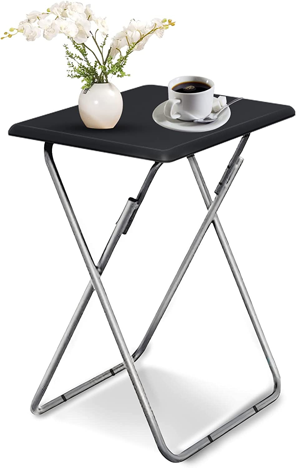 Folding TV Tray Table,TV Dinner Table with Sturdy MDF Top,Eating Trays ...