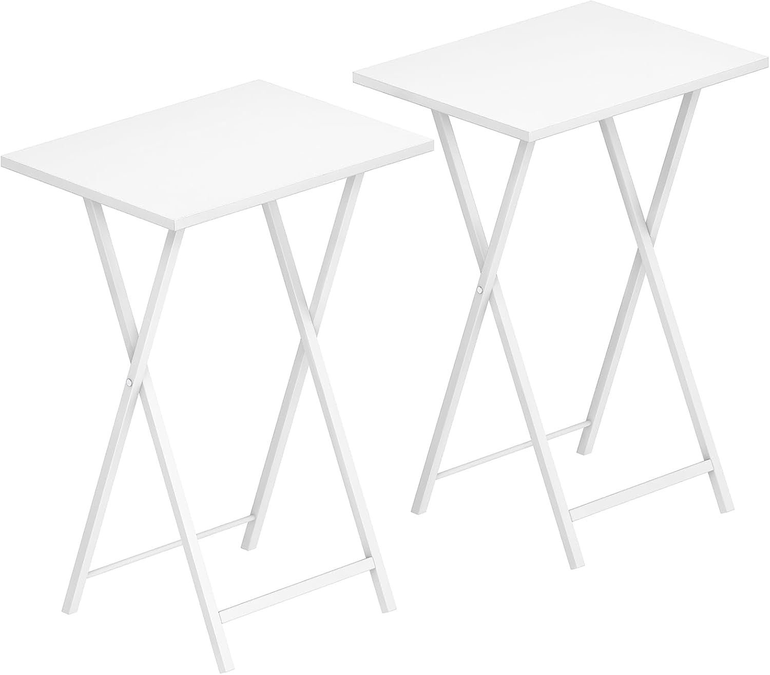 Folding TV Tray Tables, Set of 2 Side Table for Small Space, Industrial ...