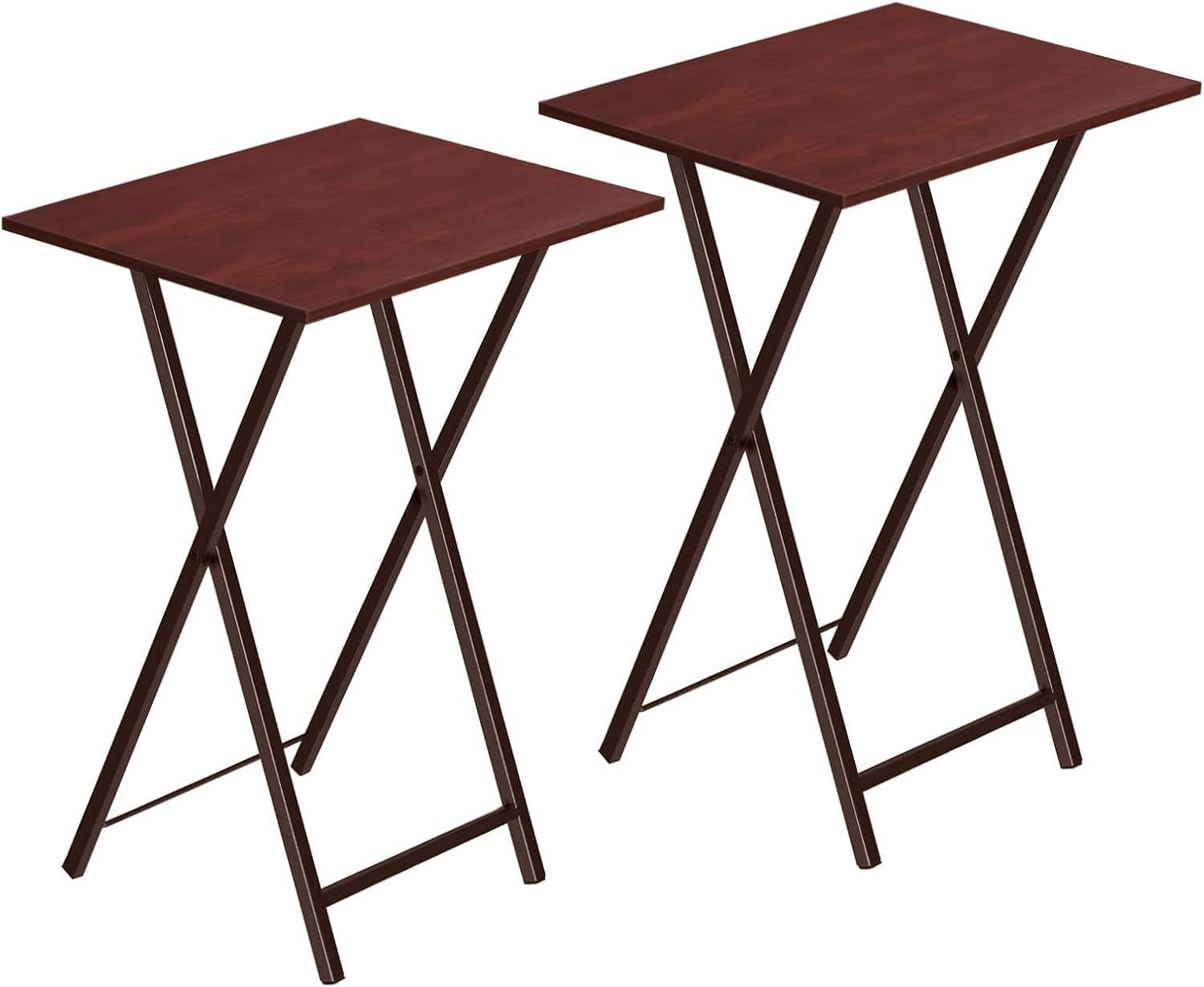 Folding TV Tray Tables, Set of 2 Side Table for Small Space, Industrial ...