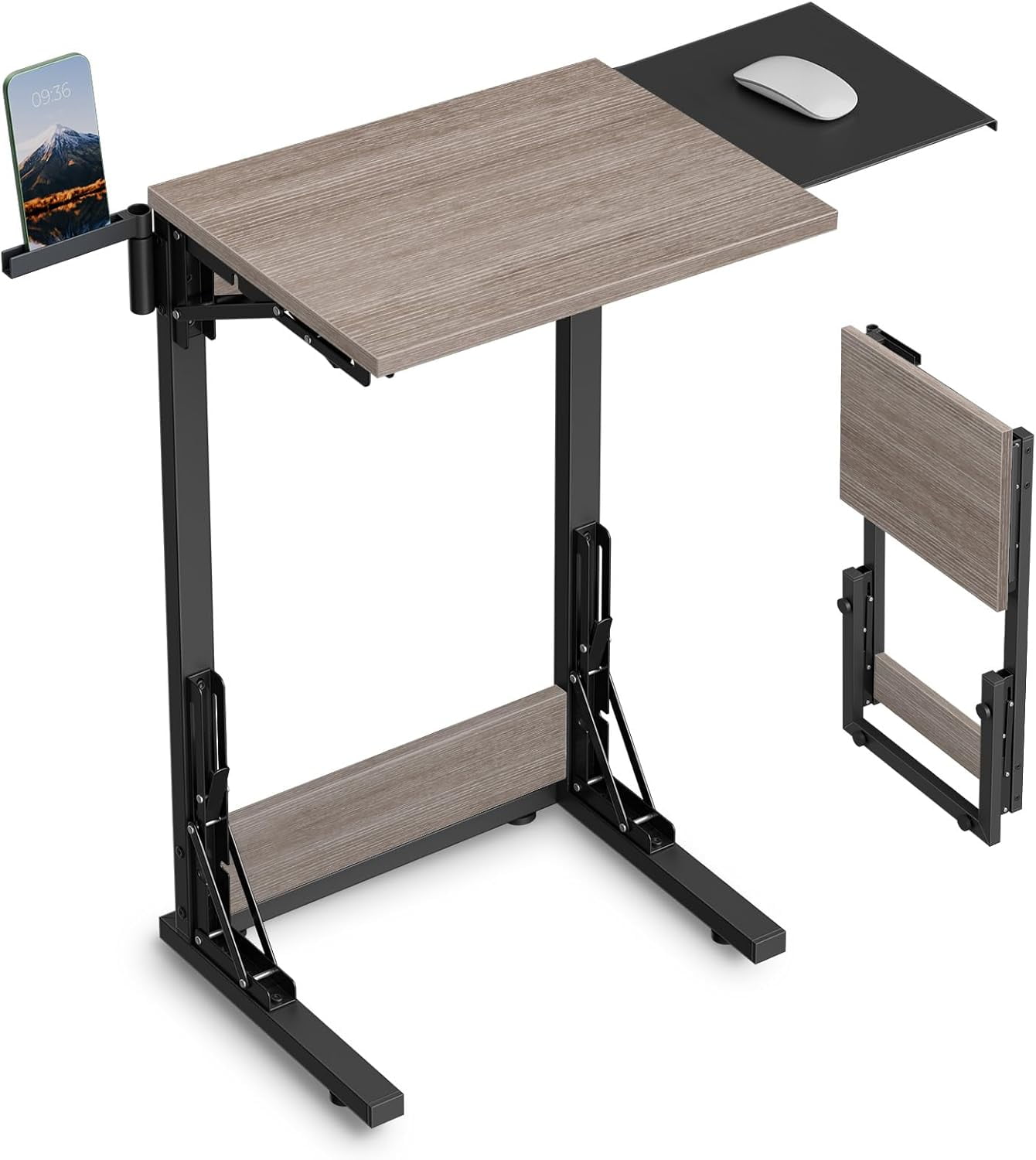 Folding TV Tray for Eating, Foldable Laptop Table with Mouse Tray for ...