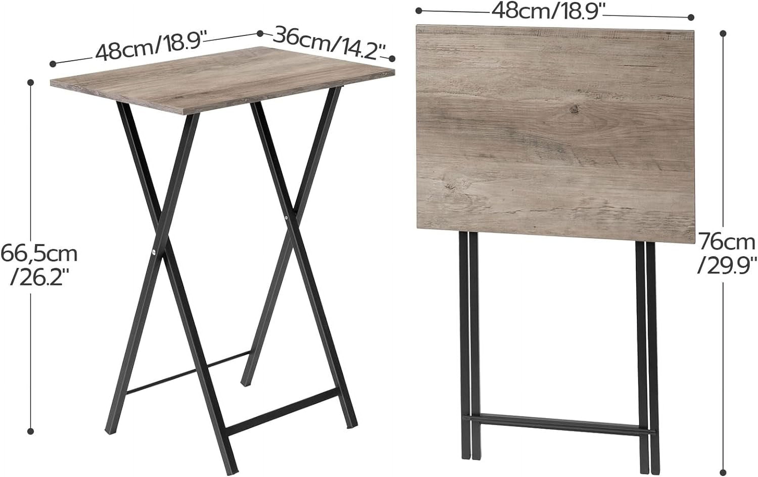 Folding TV tray table, a set of 2 small space tables, industrial snack ...