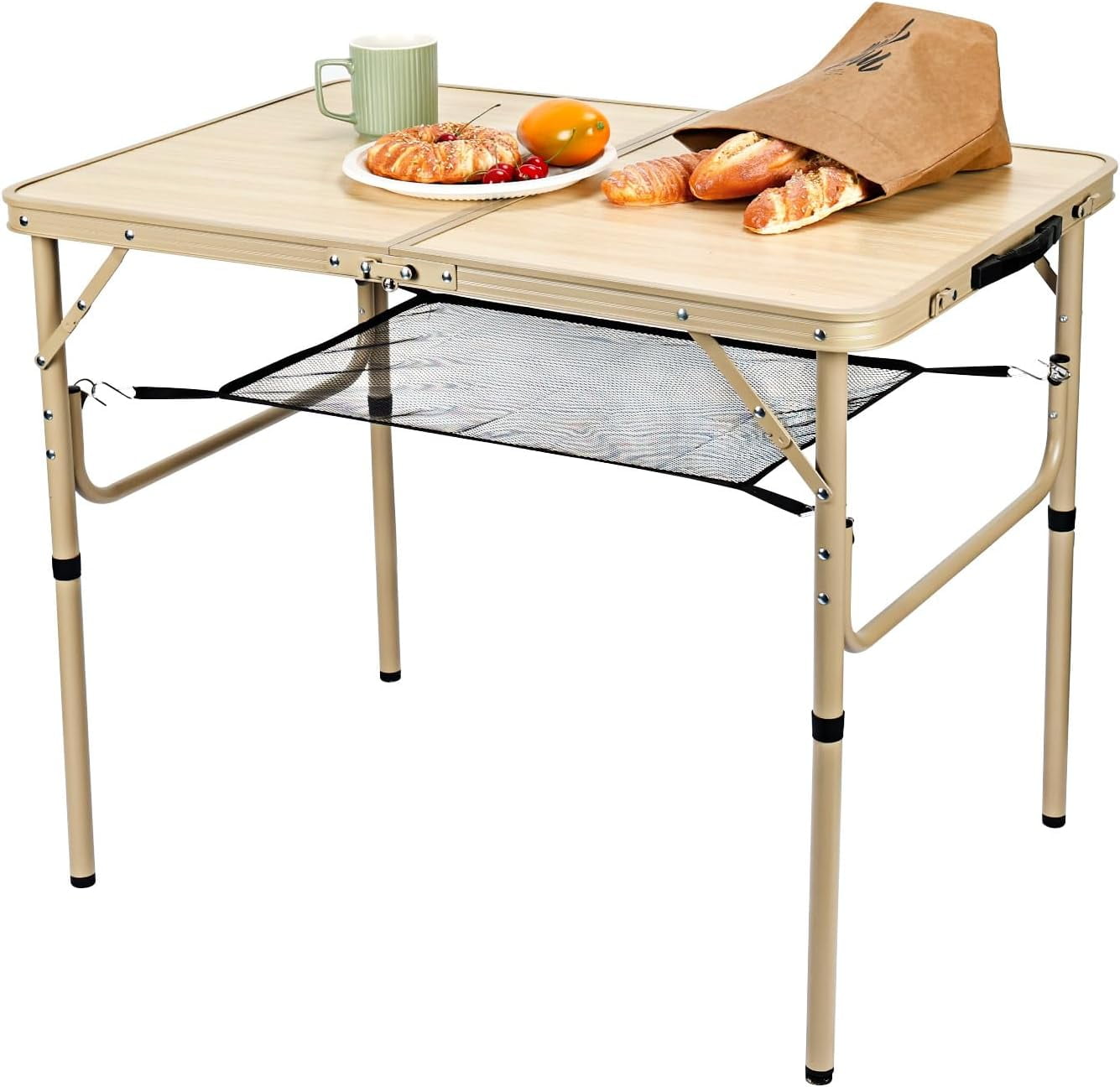Folding Table 3FT Camping Table 2 Adjustable Height Lightweight ...