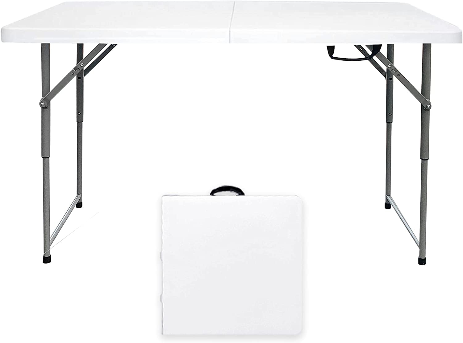 Folding Table 4/6/8 Foot, Foldable Table Adjustable Height Card Table ...