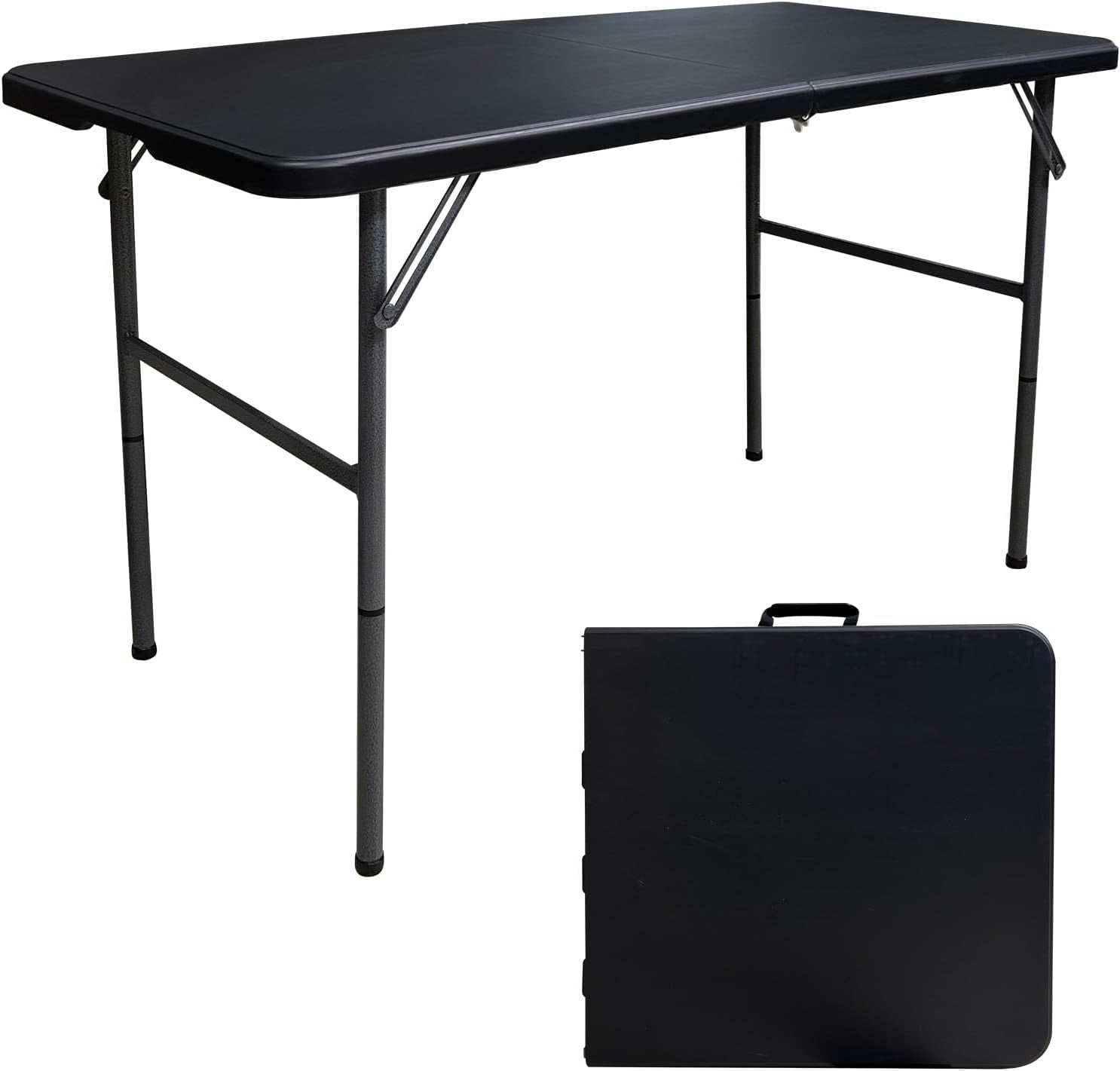 Folding Table 4 Foot Portable Folding Tables Heavy Duty Fold-in-Half ...