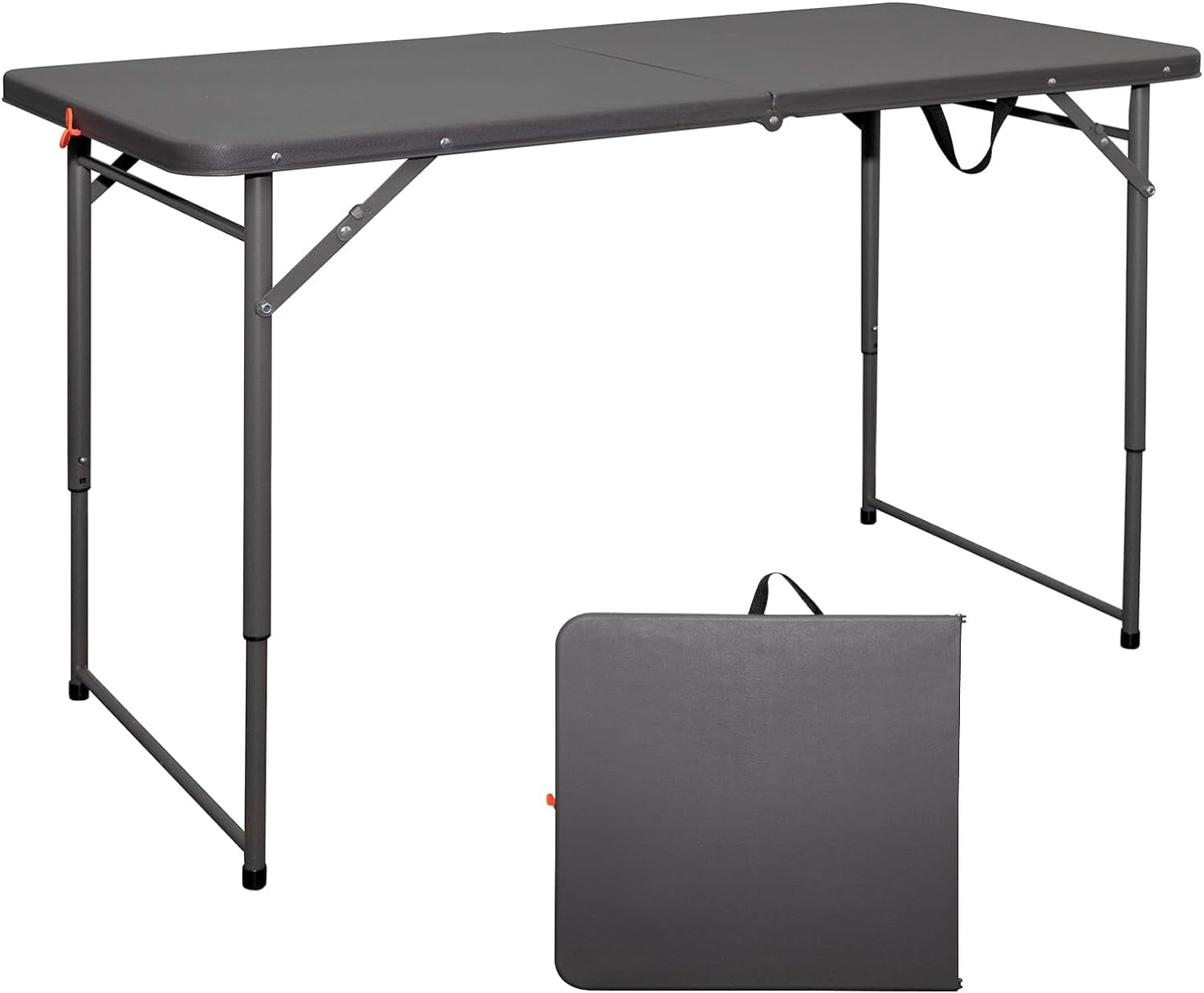 Folding Table 4 Foot Portable Heavy Duty Plastic Fold-in-Half Utility ...
