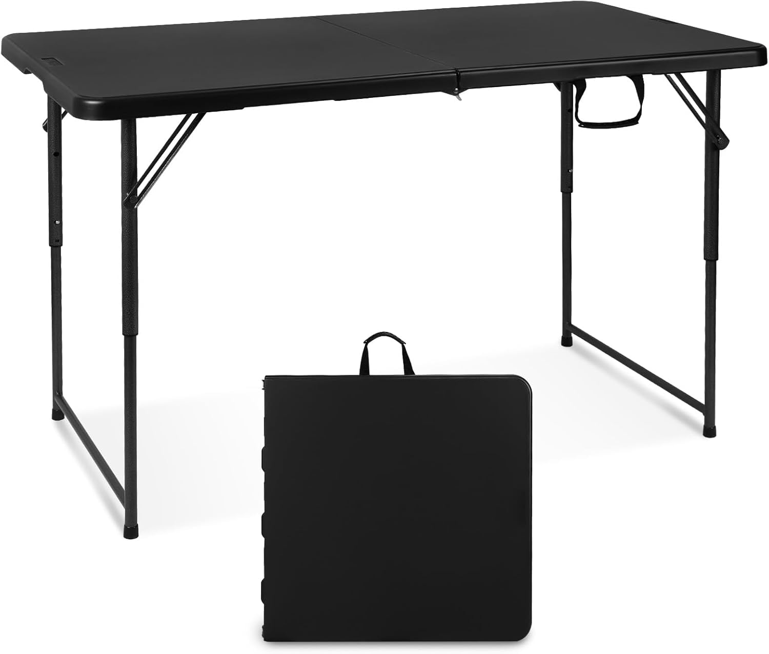 Folding Table 4 Foot Portable Heavy Duty Plastic Fold-in-Half Utility ...