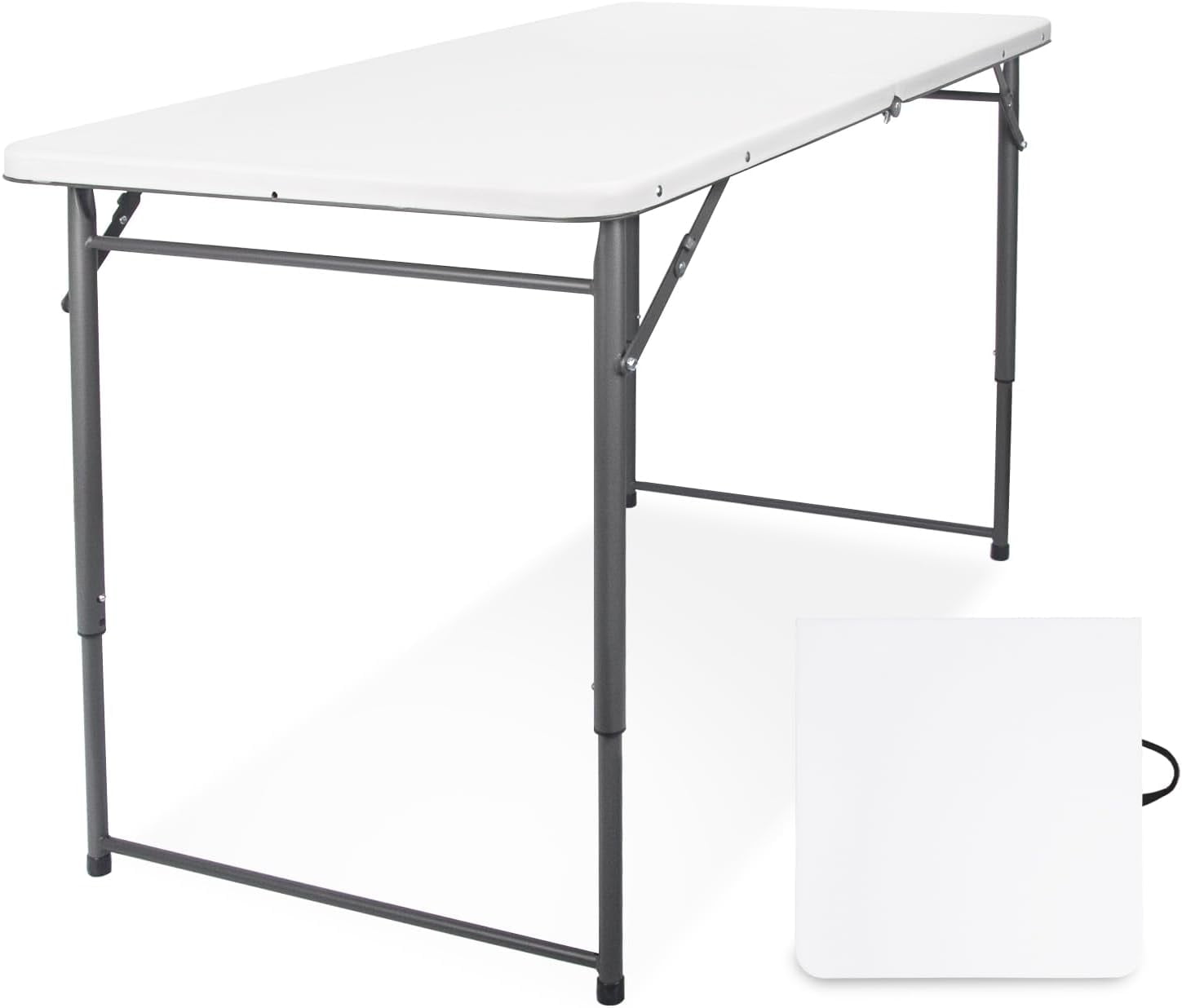 Folding Table 4 Foot, Portable Plastic Card Heavy Duty Fold-in-Half ...