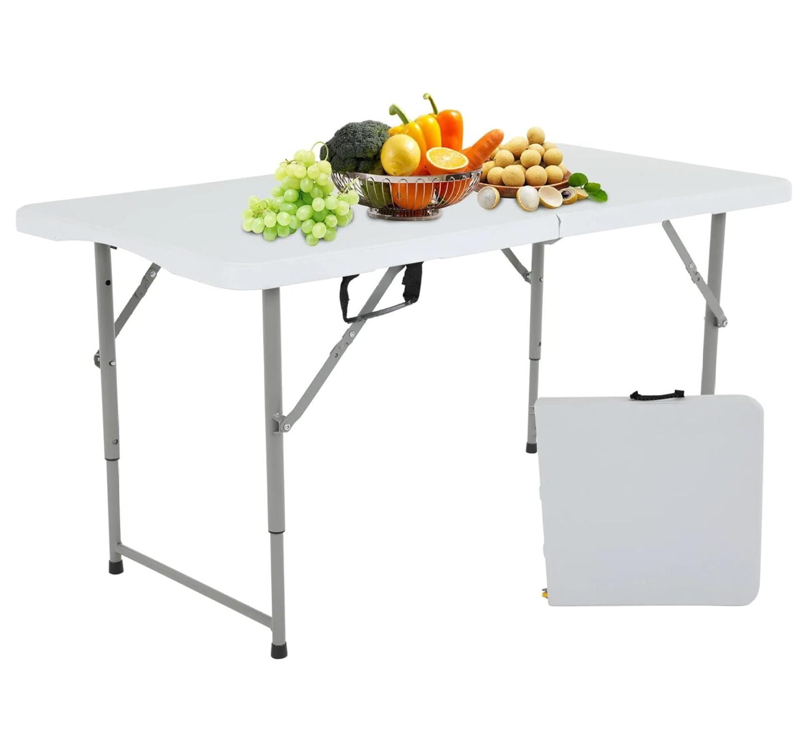 Folding Table 4 Ft Heavy Duty Fold Up Table Camping Working Table ...