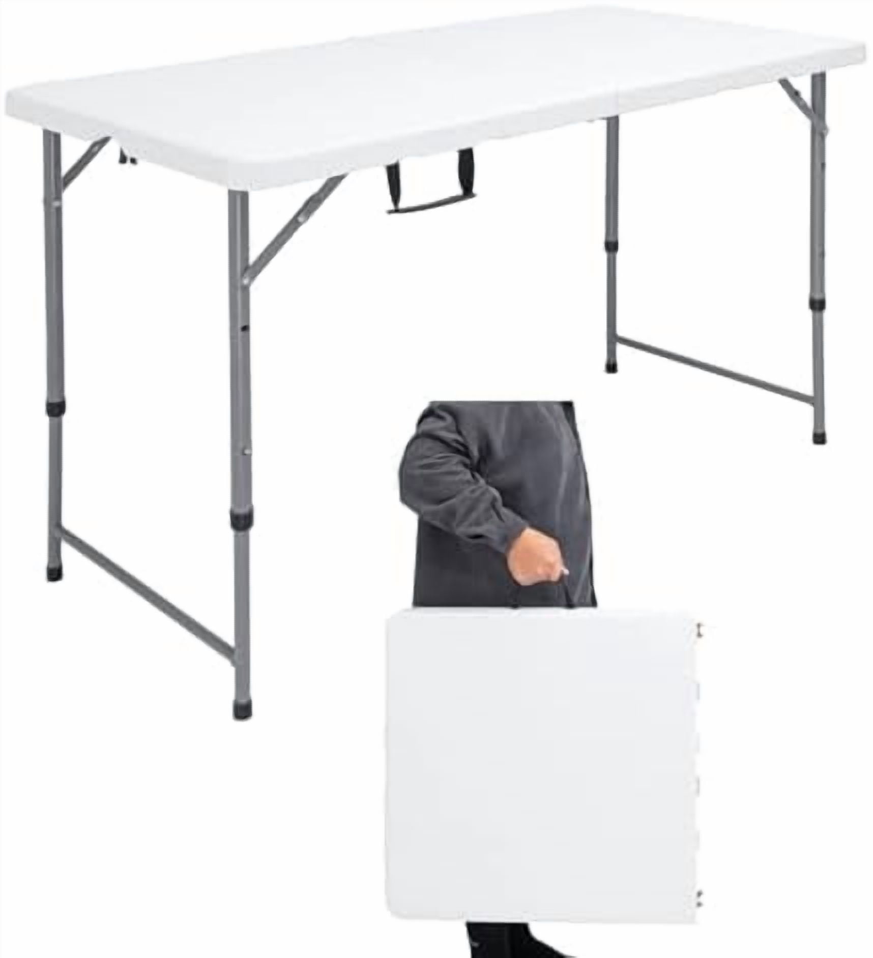 Folding Table 4FT Portable, Folding Camping Tables for Indoor Outdoor ...