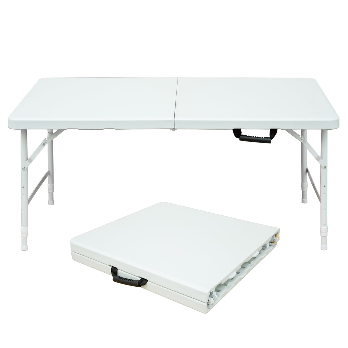 Folding Table, 4ft Indoor Outdoor Foldable Table, Heavy Duty Portable ...