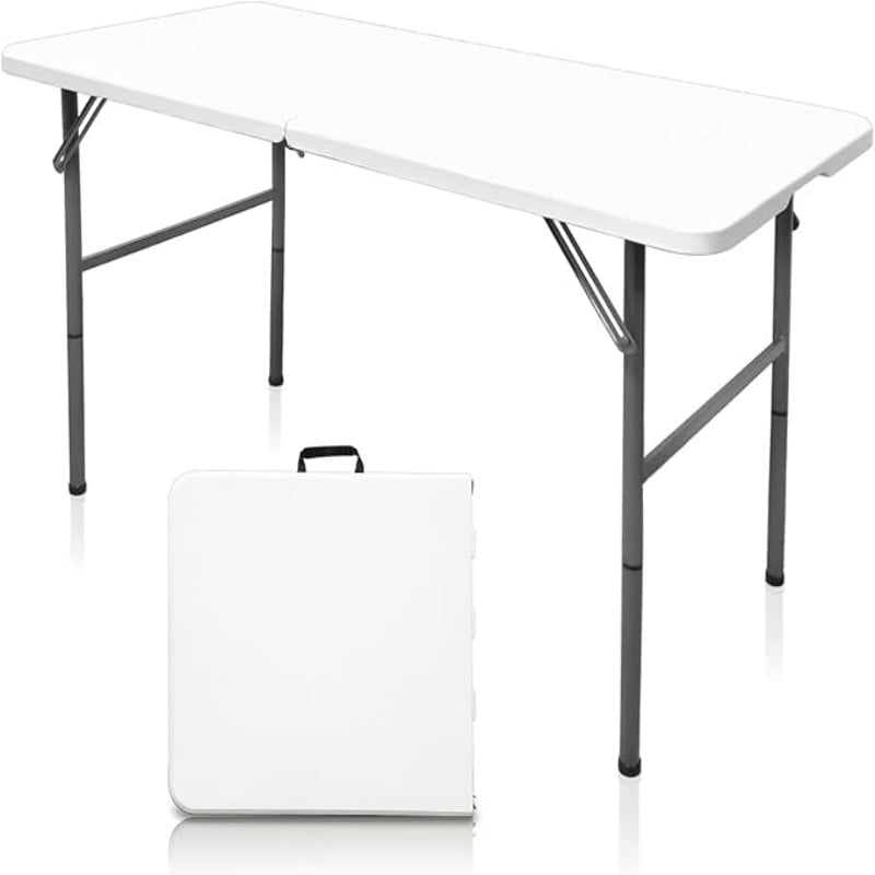 Folding Table,4ft Indoor Outdoor Heavy Duty Portable Folding Square ...