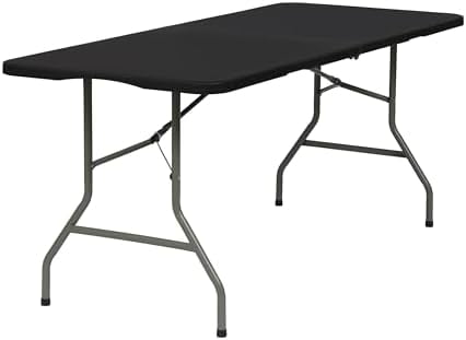 Folding Table 6 Foot, Portable Plastic Card Heavy Duty Fold-in-Half ...