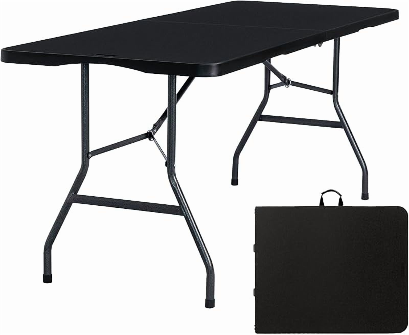 Folding Table 6ft Portable Heavy Duty Plastic Fold-in-Half 6 Foot ...