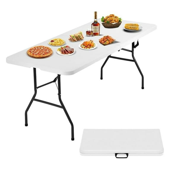 Folding Table 6ft Portable Heavy Duty Plastic Utility Table - Indoor ...
