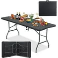 8 Ft Long Heavy Duty Plastic Folding Table, Portable and Foldable for ...