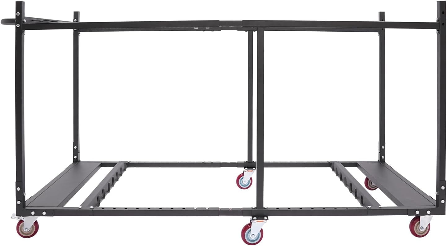 Folding Table Cart 33 x 75 x 39 Inch Modern Black Steel Table Dolly ...