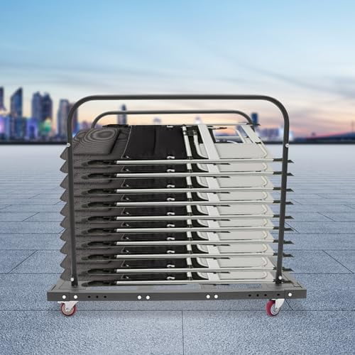 Folding Table Cart, Folding Table Dolly with 4 Wheels, Table Cart with ...