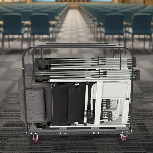 Folding Table Cart, Folding Table Dolly with 4 Wheels, Table Cart with ...