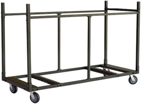 Folding Table Cart, Heavy Duty Chair Table Dolly with Rubber Wheels ...