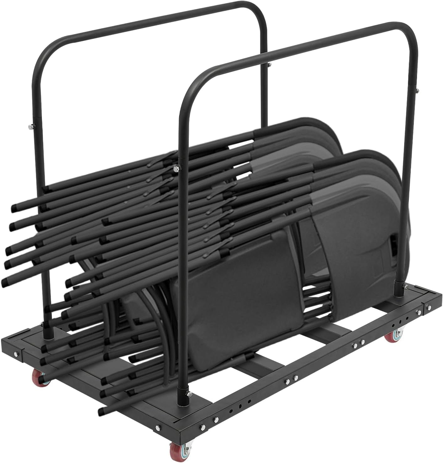 Folding Table Cart, Heavy Duty Table Dolly w/ 5" PU Swivel Wheels ...