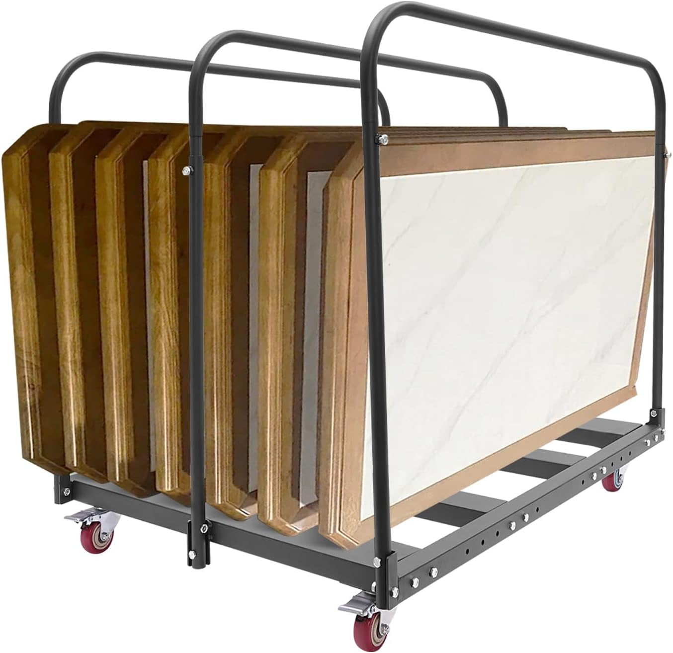 Folding Table Cart, to Store and Move Folding Round Table Heavy Duty ...