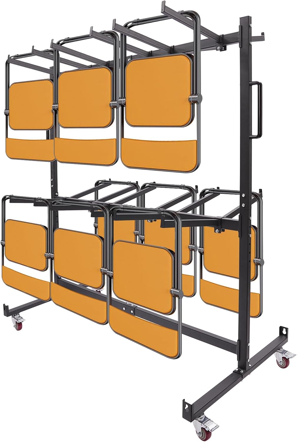 Folding Table Cart with Universal Wheels, Q235 Steel Table Trolley ...